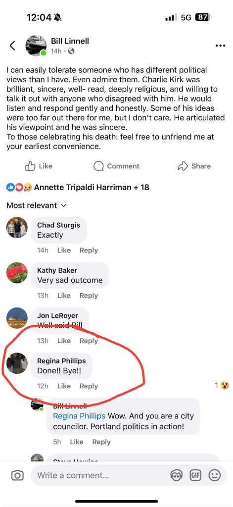 Portland City Councilor Regina Phillips Implies That She is Celebrating ...